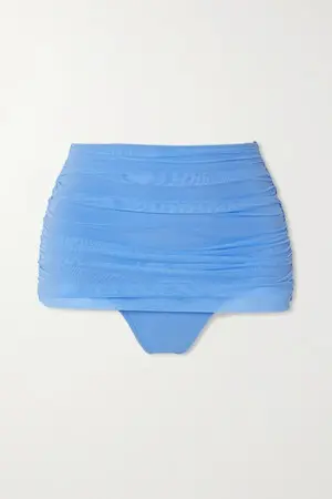 Norma Kamali Bill Ruched Bikini Briefs - Blue