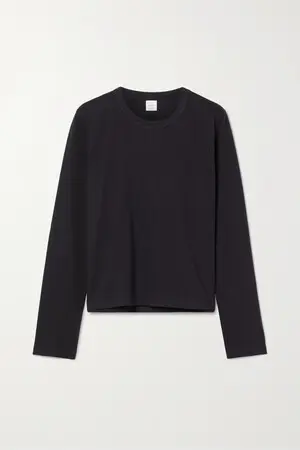 LESET Maya Cotton-jersey T-shirt - Black