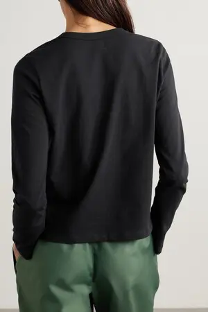 LESET Maya Cotton-jersey T-shirt - Black