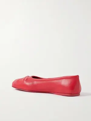 Marni Embossed Leather Ballet Flats - Red