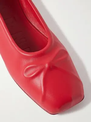 Marni Embossed Leather Ballet Flats - Red