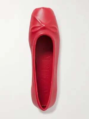 Marni Embossed Leather Ballet Flats - Red