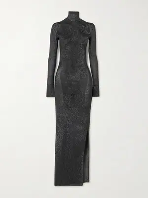 PETAR PETROV Treasure Metallic Silk-blend Maxi Dress - Gray