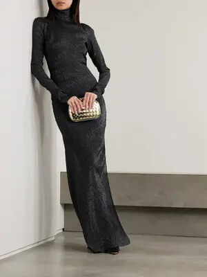 PETAR PETROV Treasure Metallic Silk-blend Maxi Dress - Gray