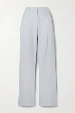 THE ROW Gaugin Pleated Silk Wide-leg Trousers