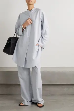 THE ROW Gaugin Pleated Silk Wide-leg Trousers