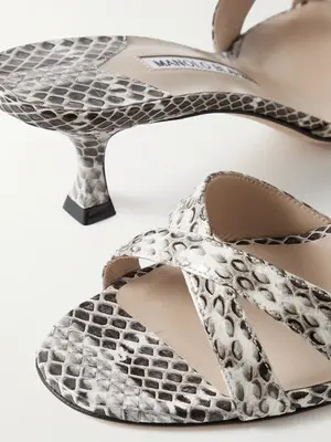 Manolo Blahnik Callamu 50 Elaphe Mules
