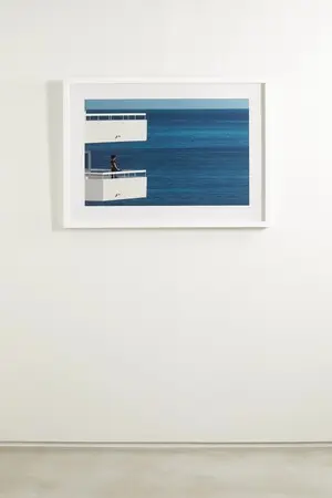 AP8.art Guy Bourdin 'balcony At Fontainbleau' Framed Print, 42" X 29 - Blue