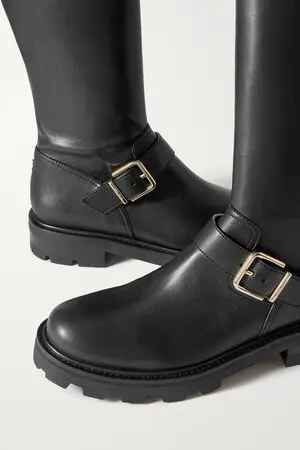 JIMMY CHOO Biker Ii Buckled Leather Over-the-knee Boots