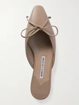 Manolo Blahnik Ballerimu Leather Mules