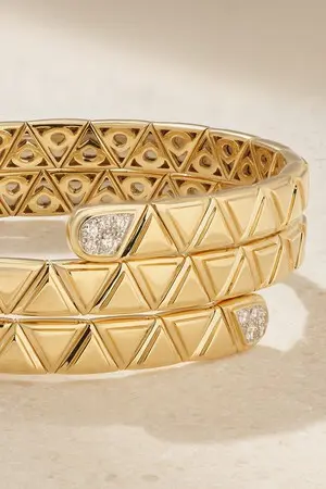 Marina B Triangolini Triple 18-karat Diamond Bangle