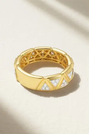 Marina B Triangolini 18-karat Yellow Diamond Ring