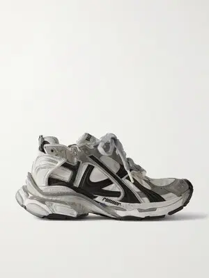 Balenciaga Runner Suede And Rubber-trimmed Shell Sneakers