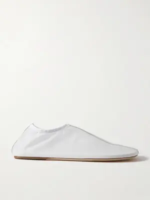 Christopher Esber Leather-trimmed Mesh Ballet Flats - White