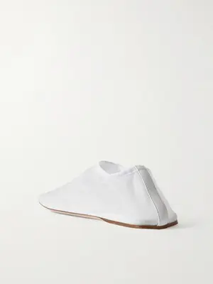 Christopher Esber Leather-trimmed Mesh Ballet Flats - White