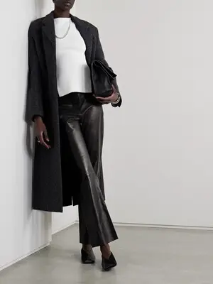 JOSEPH Coleman Leather Slim-leg Pants - Black