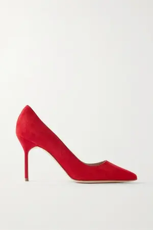Manolo Blahnik Bb 90 Suede Pumps - Red