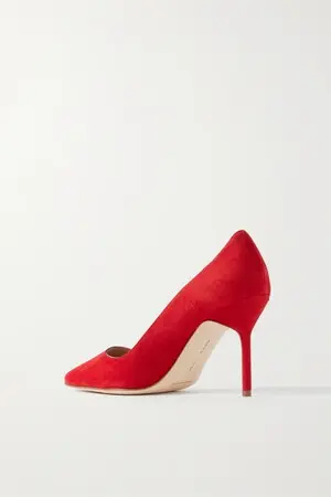 Manolo Blahnik Bb 90 Suede Pumps - Red