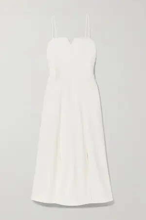 CAES Pintucked Grain De Poudre Maxi Dress