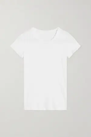 LESET Pointelle-knit Cotton-jersey T-shirt - White