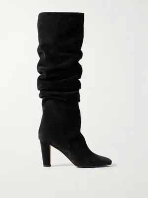 Manolo Blahnik Calassohi 90 Suede Knee High Boots - Black