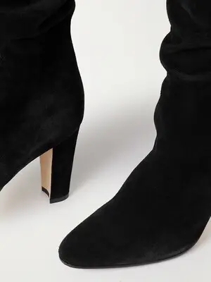 Manolo Blahnik Calassohi 90 Suede Knee High Boots - Black