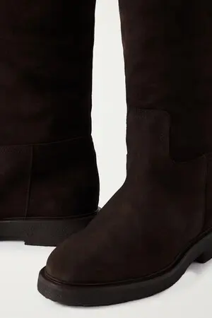 Legres Shearling-lined Suede Knee Boots