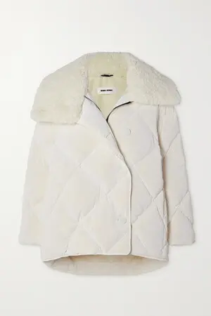 IENKI IENKI Queen Faux Shearling-trimmed Quilted Down Jacket - White