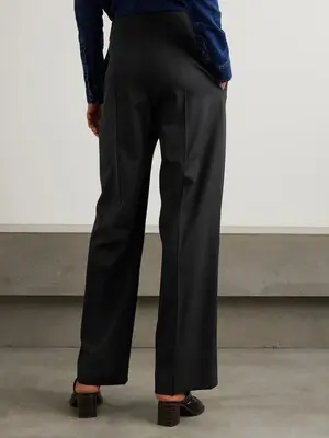 PATOU Iconic Wool-blend Twill Wide-leg Pants - Black