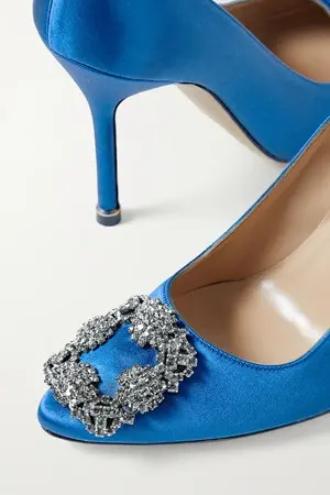 Manolo Blahnik Hangisi 105 Crystal-embellished Pumps - Blue