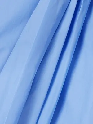 PATOU Pussy-bow Cotton-poplin Shirt - Blue