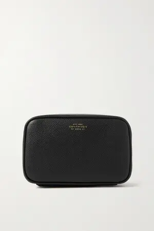 Smythson Panama Textured-leather Cosmetic Case - Black