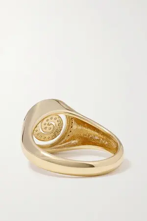 SYDNEY EVAN Spiral 14-karat Diamond Signet Ring