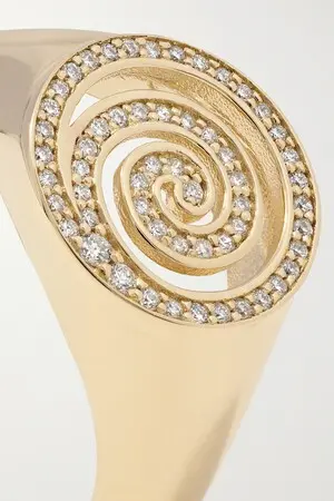 SYDNEY EVAN Spiral 14-karat Diamond Signet Ring