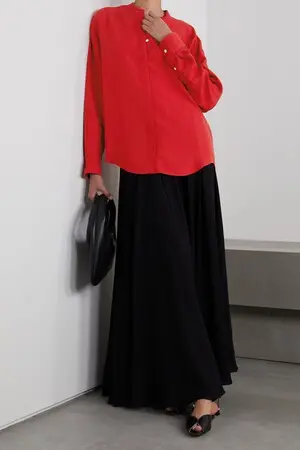 THE ROW Sienna Striped Crepe Shirt