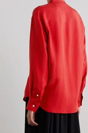THE ROW Sienna Striped Crepe Shirt