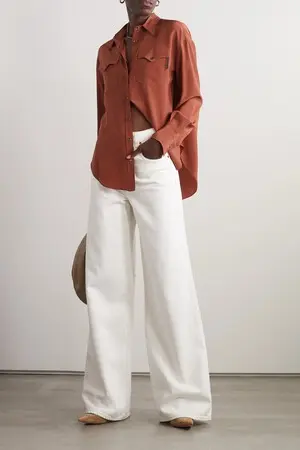 Brunello Cucinelli Silk Crepe De Chine Shirt - Red