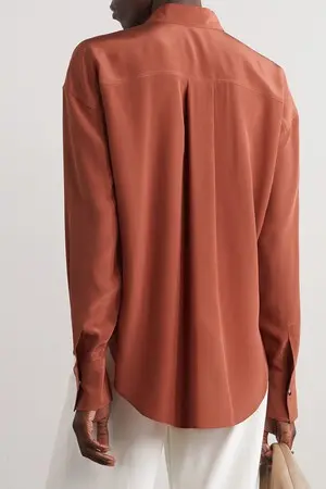 Brunello Cucinelli Silk Crepe De Chine Shirt - Red