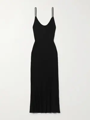 Khaite Leesal Jersey Midi Dress - Black