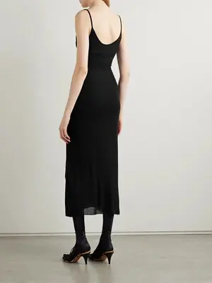 Khaite Leesal Jersey Midi Dress - Black