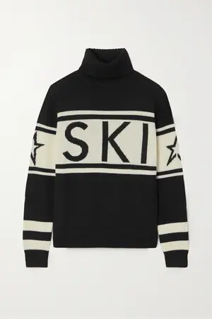 Perfect Moment Schild Intarsia Merino Wool Turtleneck Sweater