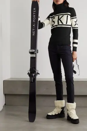 Perfect Moment Schild Intarsia Merino Wool Turtleneck Sweater
