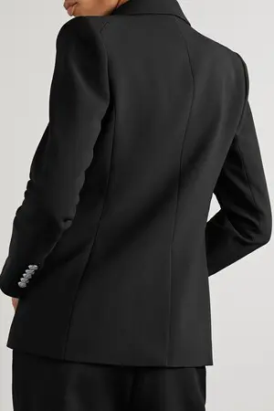 Veronica Beard Miller Dickey Double-breasted Grain De Poudre Blazer - Black