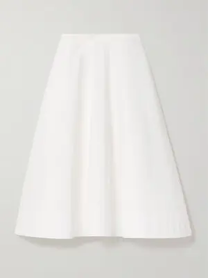 Khaite Renta Cotton-poplin Midi Skirt