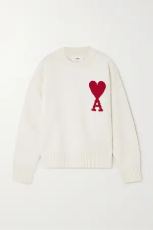 AMI Paris Intarsia Wool Sweater