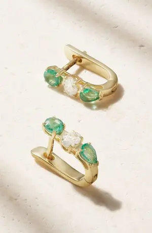 Sorellina Nomad Emerald And Diamond Earrings - Gold