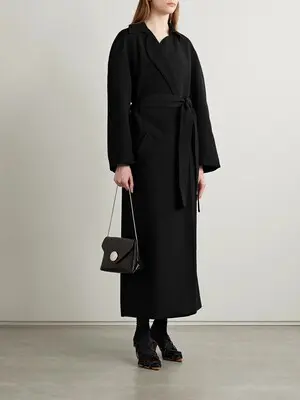 Khaite Roth Belted Grain De Poudre Coat