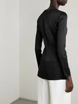 Khaite Vlad Satin Top - Black