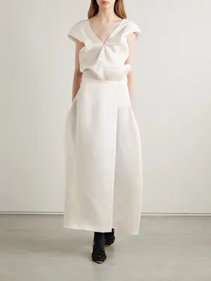 Khaite Mila Silk-gazar Maxi Skirt - White