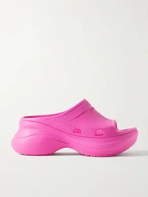 Balenciaga Crocs Pool Perforated Rubber Slides - Pink